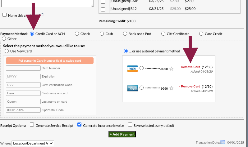 Delete a Stored Payment Method – Cerbo