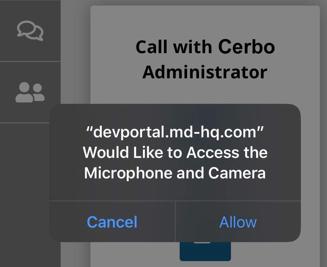 Allow access to camera in Safari (mobile/tablet) – Cerbo